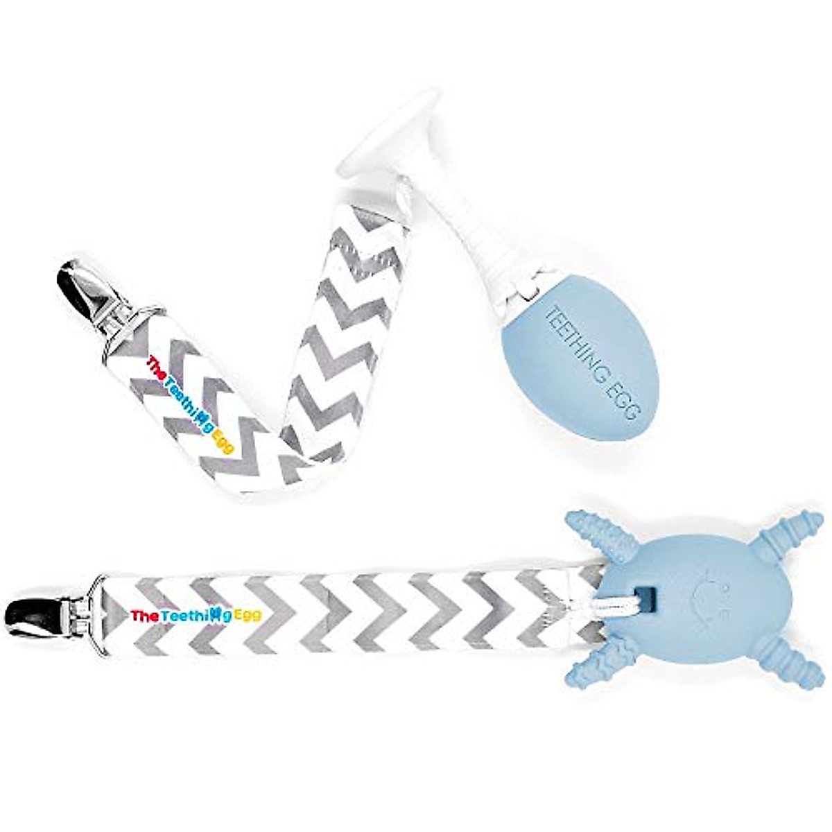 A Baby Registry Must Have - The Teething Egg Blue Bundle - Infant Toys 3-6 Months, Sensory Toys for 0-6 Months, 6-12 months and up for Molar Teething, Baby Boy or Girl up to 18 Months