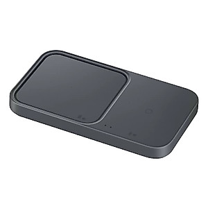 SAMSUNG 15W Wireless Charger Duo w/USB C Cable, Fast Charge 2 Devices at Once, Cordless Charging Pad for Galaxy Phones, Includes Microfiber Cleaning Cloth (Charger Not Included) - Dark Gray