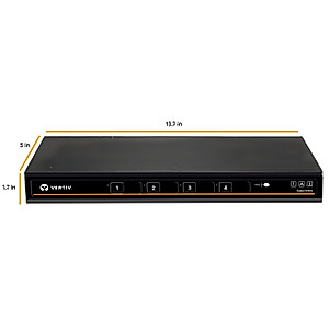 Avocent Vertiv Cybex SC800 Secure Desktop KVM Switch, Single Head Monitor, 4 Port, Dual-Link, Secure Desktop KVM Switch, Common Access Card (CAC), (DPP), TAA Compliant (SC845-001)