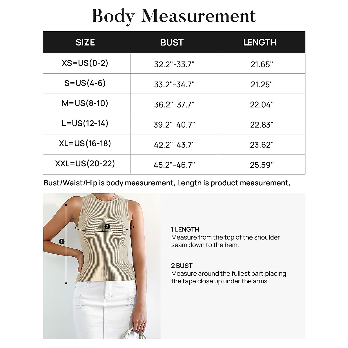 ZESICA Womens Ribbed Tank Tops 2024 Summer Sleeveless High Neck Casual Slim Fitted Basic Knit Shirts,Sand,Small