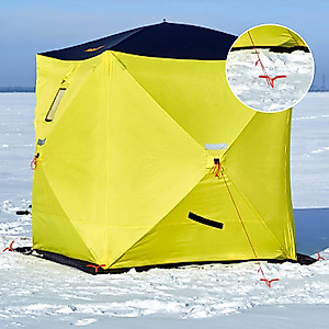 Fabbay 10 Pcs Ice Anchor Kit Includes Ice Anchor Drill Adapter Shelter Anchor Tool Metal Ice Fishing Shelter Camping Peg Ice Fishing Rod Holders Spiral Ice Augers for Winter Fishing Tent Accessories