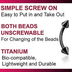 bodyjewellery 2pcs 16g 8mm Curve Barbell Black Titanium Conch Cartilage Bar Stud Eyebrow Tragus Earrings Lip Helix Rook Ring B2QCI