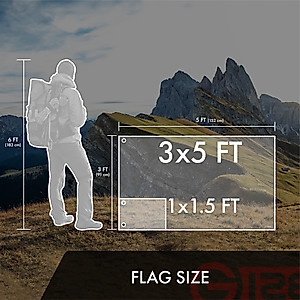 G128 American USA Flag | 1x1.5 Ft | ToughWeave Series Embroidered 210D Polyester | Country Flag, Embroidered Stars, Sewn Stripes, Indoor/Outdoor, Vibrant Colors, Brass Grommets