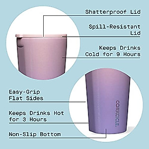 Corkcicle Travel Tumbler, Insulated Water Bottle with Lid, Spill Proof for Wine, Coffee, Tea, and Hot Cocoa, Ombre Fairy, 16 oz, 1 Count (Pack of 1)