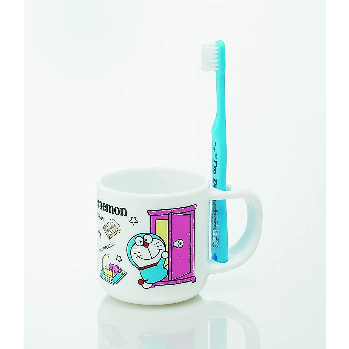 Japan Skater Toothbrush Set Cup with Stand 3-5 Years Old I'm Doraemon Secret Tool Doraemon 180ml 14.5cm KTB5 Import