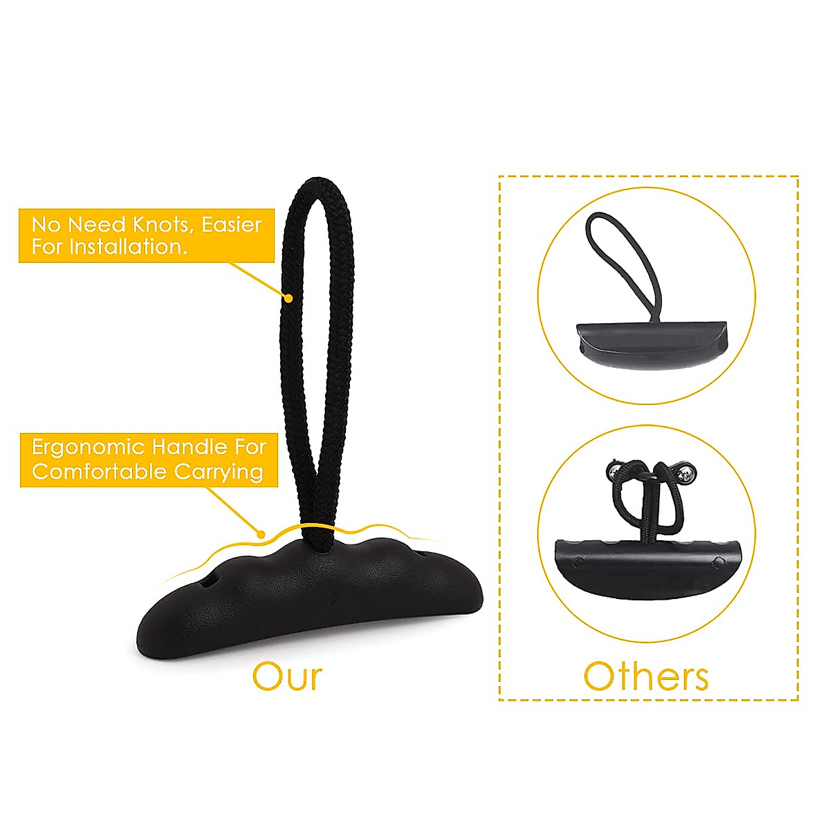 DS. DISTINCTIVE STYLE Kayak Handles 2 Pieces Carry Handles Replacement Kayak Accessories (Front Rear Mount)