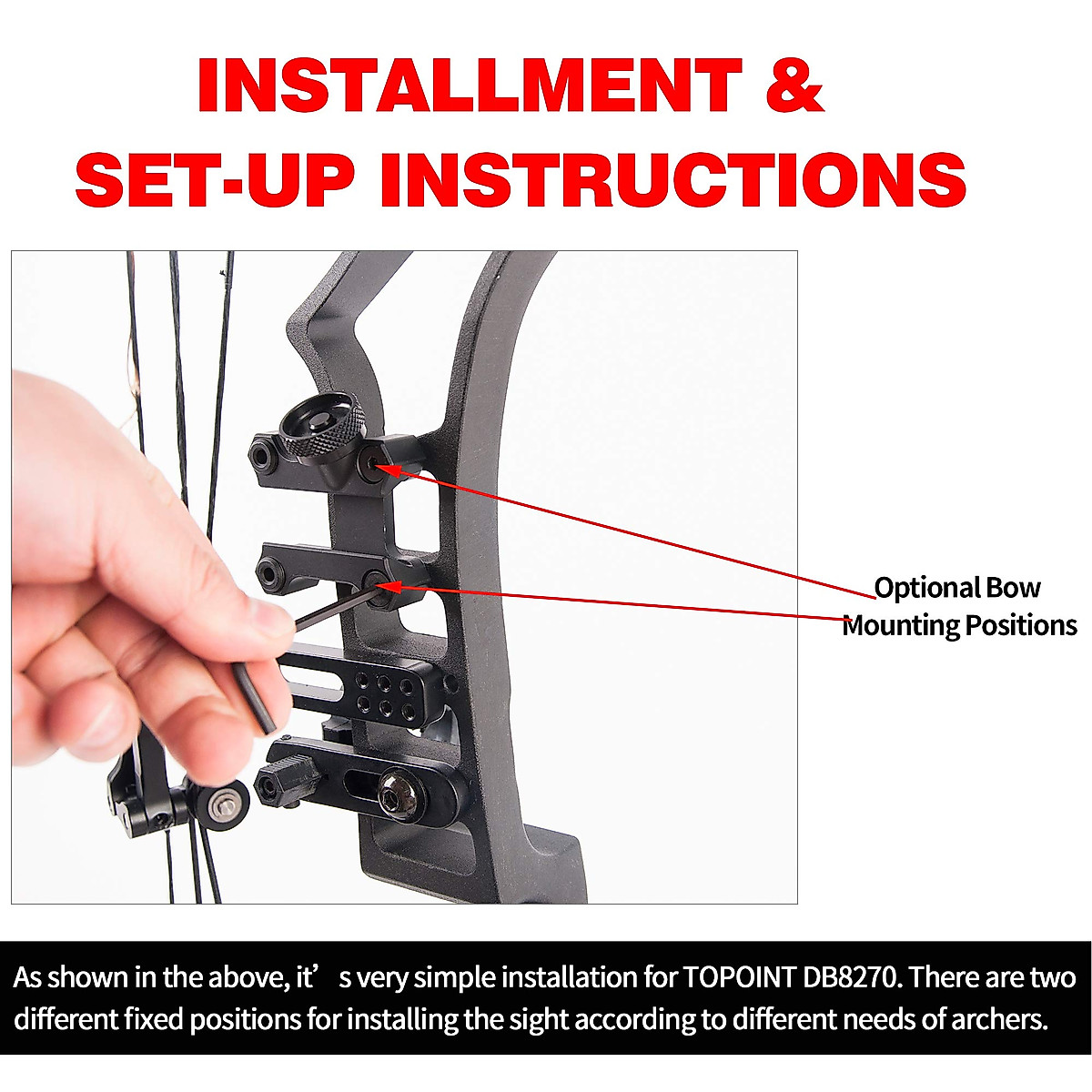 TOPOINT ARCHERY CNC Aluminum 5 Pins Or 7 Pins .019" Tool-Less Bow Sight with Micro Adjust Detachable Bracket LED Sight Light Left and Right Hand (PRO 7 PINS, Black)