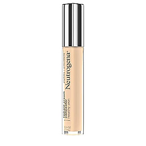 Neutrogena Healthy Skin Radiant Brightening Cream Concealer with Peptides & Vitamin E Antioxidant, Lightweight Perfecting Concealer, Non-Comedogenic, Ivory Light 01 with neutral undertones, 0.24 oz