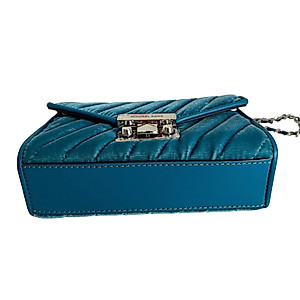 Michael Kors Small Rose Quilted Velvet Shoulder Flap Bag, Lagoon