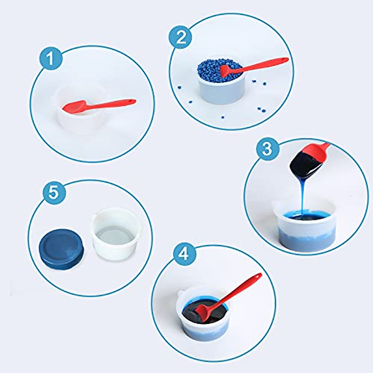 Viilife Replacement Wax Bowl For Hair Removal Wax Warmer Silicone Bowl For Home Use Wax Machine 2 Pcs Silicone Wax Bowl with 2 Pcs Wax Spatula(Kit 2)