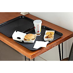 Aebeky Plastic Cafeteria Trays,Fast Food Serving Trays,13"X17",Set of 6 (Black)