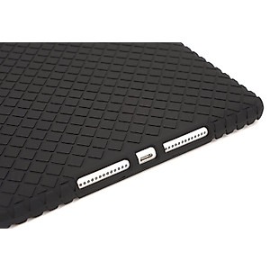 Veamor 10.2 in Silicone Back Case Cover, Anti Slip Rubber Protective Skin Soft Bumper for Apple iPad 9th (2021)/8th (2020)/7th (2019) Gen, Kids Friendly/Lightweight/Ultra Slim/Shockproof (Black)