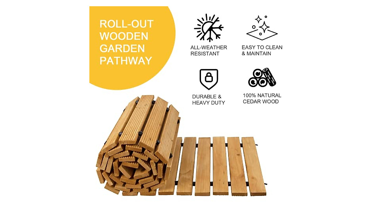 Realife 8-Foot Cedar Pathway - Weather-Resistant Garden Walkway