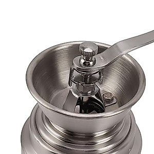 Hand Crank Coffee Grinder 304 Stainless Steel Grinding Degree, Detachable Mill with Individual Bean Container, Manual Operation for Home Use (Large)