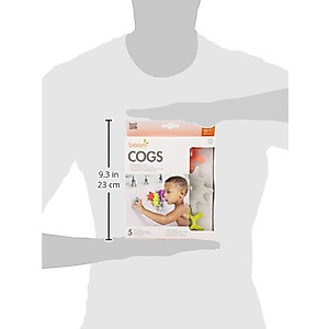 Boon COGS Baby Bath Toys - Gear Themed Sensory Baby Toys for Bathtub - Multicolored - Ages 12 Months and Up - 5 Count