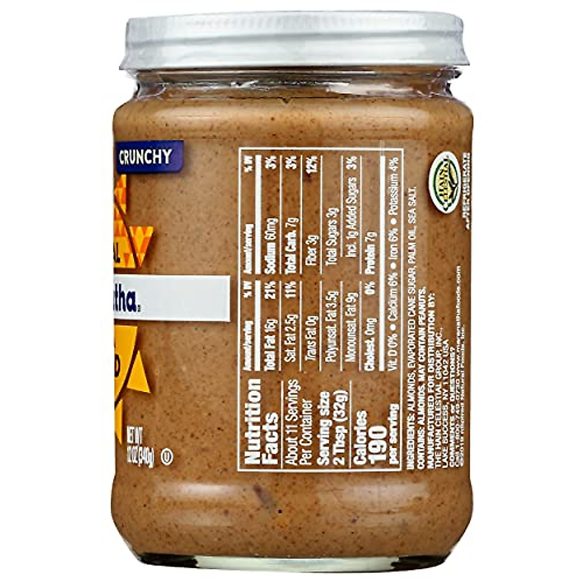 MaraNatha No Stir Crunchy Almond Butter, 12 oz Jar