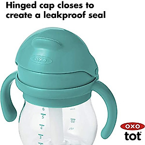 OXO Tot Transitions Straw Cup With Handles 6 oz - Teal - 2 Pack