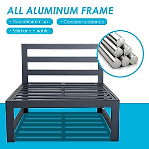 RADIATA Aluminum White Sofa 2 Pieces Armless Chairs Outdoor Patio Furniture (Grey)