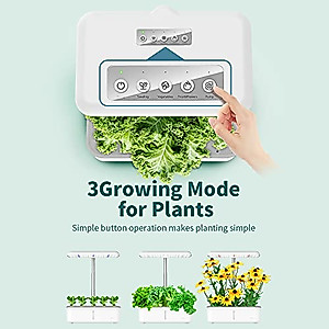 Hydroponics Growing System, REMOSSY 14 Pods Indoor Garden with 5L Water Tank & Pump, Adjustable Height Up to 16.5" LED Light, 3 Modes Smart Herb Garden Kit Plant Germination Kit for Home Kitchen APP