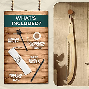 LLOTUS Bread Knife Package Slicer for Sourdough Bread, 16.5" Premium Wooden Bow Design, Premium Stainless Steel Serrated Saw, Cutter for cutting Loaf, Sandwich, Bagels, Homemade Bread & more - Birch