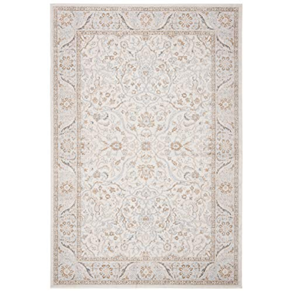 SAFAVIEH Isabella Collection 5'3" x 7'6" Cream/Beige ISA912A Oriental Non-Shedding Living Room Bedroom Dining Home Office Area Rug