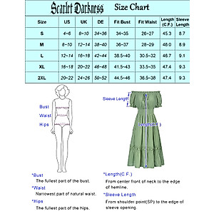 Renaissance Dress for Women Medieval Midi Length Vintage Dresses Light Green L