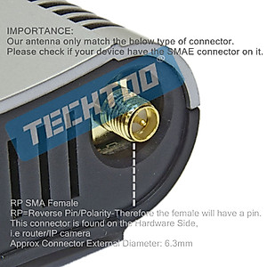 TECHTOO WiFi Antenna Dual Band 7dBi 2.4GHz/5.8GHz with RP-SMA Connector for Wireless Network Router USB Adapter PCI Card IP Camera DJI Phantom Wireless Range Extender FPV UAV Drone