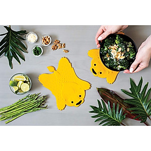 OTOTO Trivet for Kitchen Counter - Hot Pot Holder Trivet for Table - BPA Free Hot Pads for Kitchen Counter - Heat Resistant (Yellow)