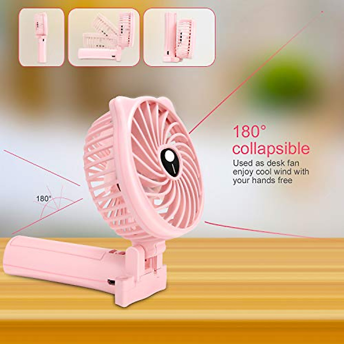 TriPole Mini Handheld Fan Bundle 2600mAh and 5000mAh Battery Operated USB Personal Fan Speed Adjustable Portable Fan