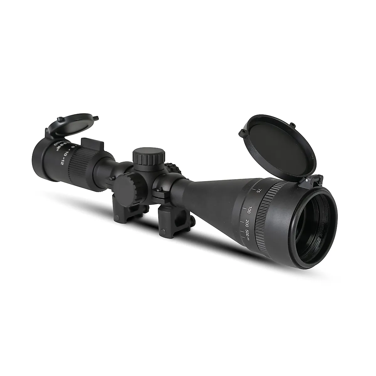 Monstrum Guardian 4-12x50 AO Rifle Scope with Parallax Adjustment | Black | Monstrum Rifle Scope Level Bubble | 1 inch Diameter | Bundle
