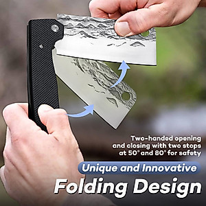 Freelander Folding Chef Knife,6" Portable Cooking Knife,High Carbon Stainless Steel Blade with G10 Handle,Suitable for Home Kitchen and Outdoor Camping