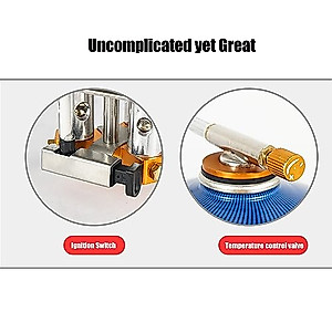 Joyeee Portable Gas Camping Stove, 20000 BTU of Power Mini Lightweight Folding Temperature Control 3-Burner Stove, Stable Support, Fishing Hiking Stove, Outdoor Cooking & Hiking Picnic BBQ Cooker