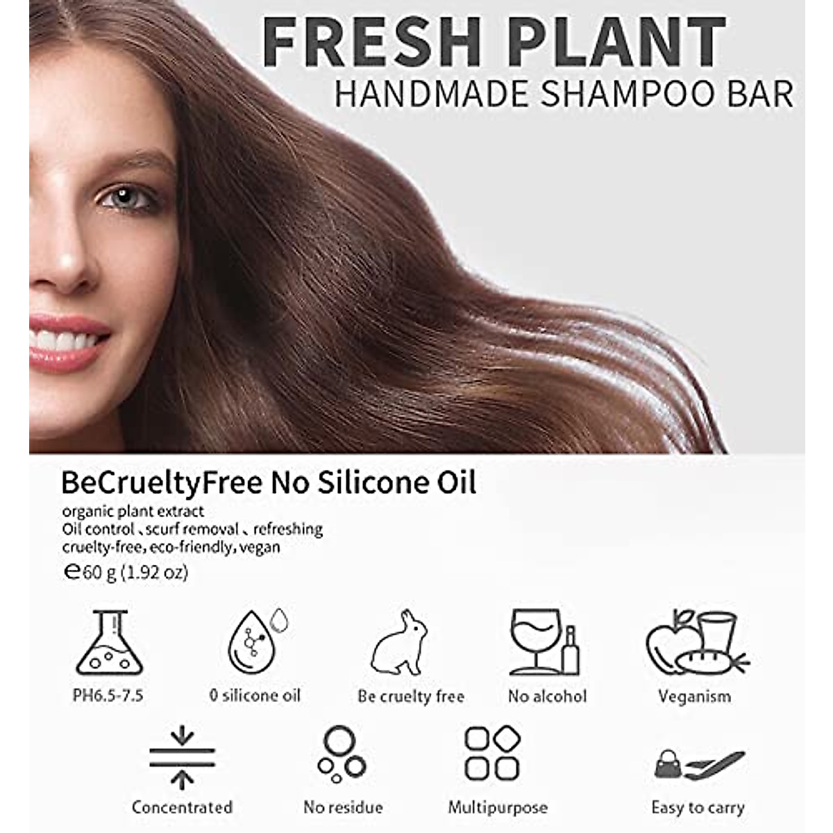 ONIYEA Natural Handmade Shampoo Bar Soap, Make Hair Soft And Glossy, Nourish Scalp, Replenish Hair Moisture, 100% Organic Plant Extract Hair Wash, Women Men, Eco-friendly 1.92 Oz Each Set of 2 (Peppermint)