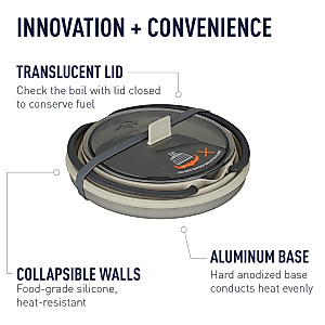 Sea to Summit X-Pot Kettle Collapsible Camping Cook Pot with Lid, 1.3 Liter, Lime