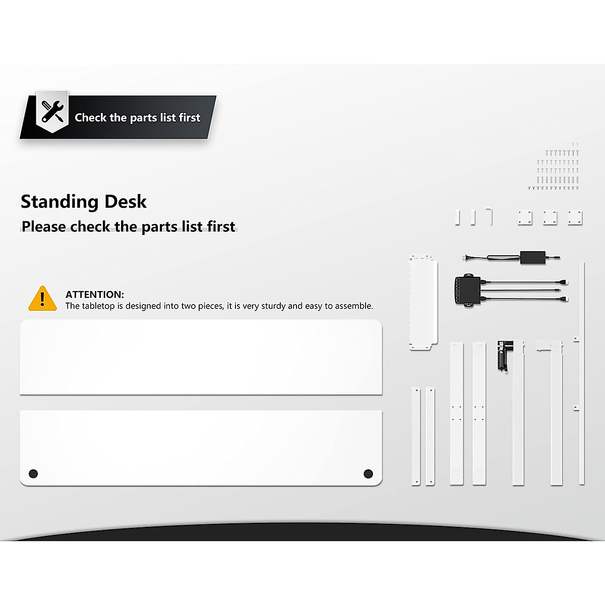 FEZIBO 48 x 24 Inches Standing Desk with Drawer, Adjustable Height Electric Stand up Desk with Storage, Sit Stand Home Office Desk, Ergonomic Computer Desk, White