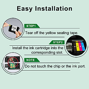 SAILNER 212XL Ink Cartridges Remanufactured Ink Cartridge Replacement for Epson 212XL 212 XL use with Expression Home XP4105 XP-4105 XP4100 XP-4100 Workforce WF-2850 WF2850 WF2830 Printer 4 Pack 212