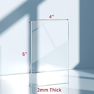 Acrylic Sheets Clear Plexiglass Board 4"x6" 2mm Thick 20 Packs Transparent PET Sheets with Protective Film and Protective Corners for Craft, Sign, Picture Frame Replacement, DIY Display Projects