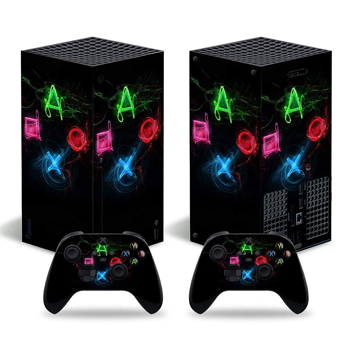 DOMILINA Full Body Vinyl Skin Stickers Decal Cover for Series X Console & Controllers(Geometry)
