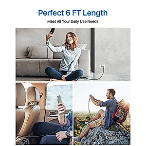 andobil [Military-Grade] Nylon USB C to Lightning Cable 6FT, [20W PD Fast Charging] Apple MFi Certified iPhone Charger Cord Compatible with iPhone 14 13 12 Pro Max iPad AirPods and More