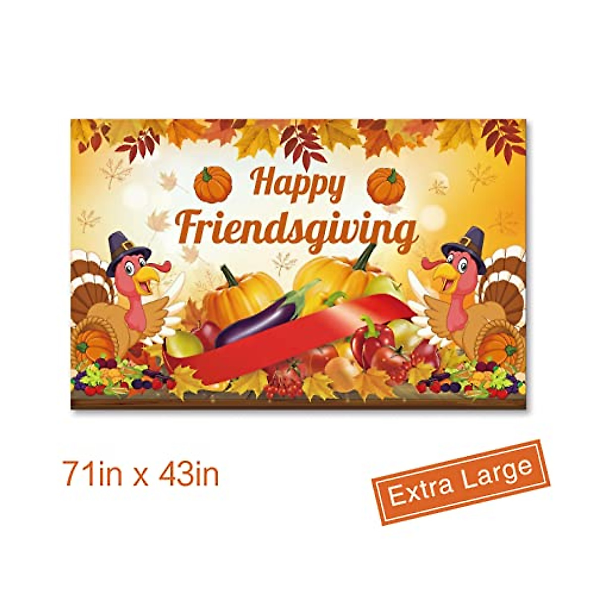 friendsgiving Party decorations,Large Happy friendsgiving Banner Backdrop，Thanksgiving Banner，Rustic Thanksgiving Decorations，Fall Decorations Banner，Thanksgiving Decorations