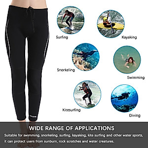 REALON Wetsuit Pants Men Womens Wet Suits Swim Tights 3mm Neoprene Swimming Leggings 2mm Long Diving Surfing Kayak Pant Keep Warm for Workout Scuba Snorkeling Canoeing Water Sports