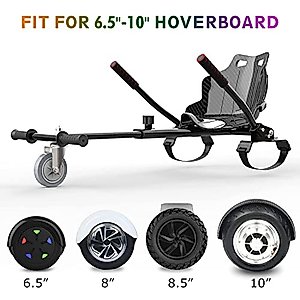 COOL&FUN Hoverboard Seat Attachment Go Kart Adjustable Frame Length Accessory for 6.5''8''10',Hoverboard Accessories for self Balancing Scooter