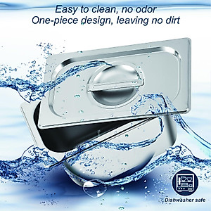 1/6 Size 8 Pack Stainless Steam Hotel Pan with Lids, 6" Deep 1.2 mm Thick Stainless Steel Jam Steam Pan, Steam Table Pan for Restaurant, Hotel, Party