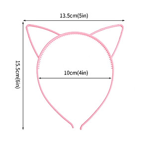 Rhoxshy Plastic Cat Ears Headband Cat Headbands for Girls Women Multicolor Head Hoops Sawtooth Kitty Ears Hairbands (Colorful)