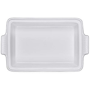Le Creuset Stoneware Heritage Covered Rectangular Casserole, 4 qt. (12" x 9"), White