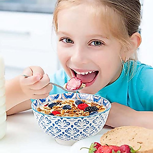 Farielyn-X 8 Pack Small Ceramic Bowls - Porcelain, Soup, Salad, Pasta, Rice, Dessert, Yoghurt, Condiments, Side Dishes, Dip, Ice Cream Ceramic Bowls, 4.75 Inch Diameter, 10 Fluid Ounce (1.25 Cup) Capa