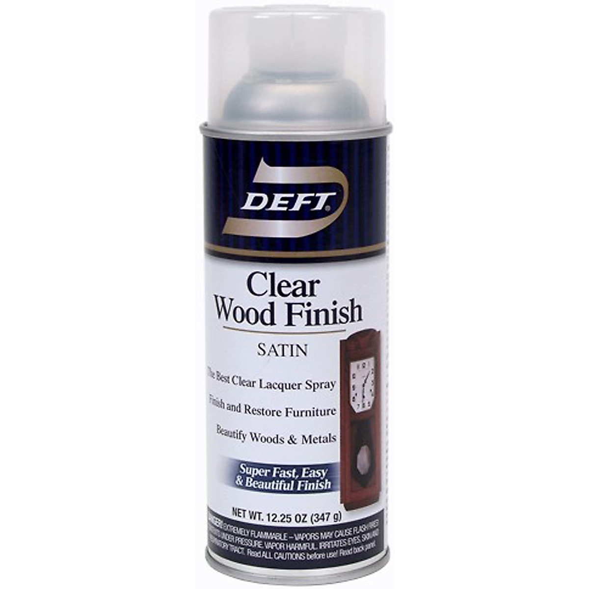 Deft Inc. Deft 037125017132 Interior Clear Wood Finish Satin Lacquer with 12.25-Ounce Aerosol Spray