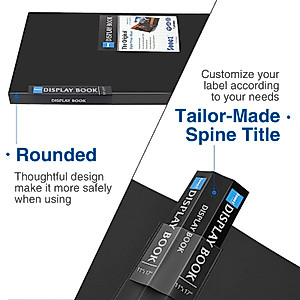 Sooez Art Portfolios 11"x17", Large Portfolio Folder with 30 Pockets & Black Inner Sheets, Display 60 Pages, 11 x 17 Presentation Book for Artwork Storage, Binder with Plastic Sleeves for Artist