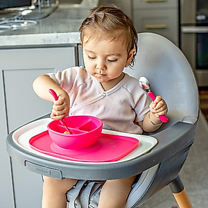 green sprouts Learning Cutlery Set Helps Toddler Develop Independent Eating Skills Designed for Small Hands, Contoured Handles for Easy gripping, Safety Edge on Knife, Dishwasher Safe, Navy