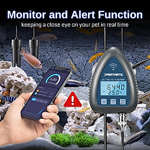 XpertMatic 5in1 PH Meter, PH TDS EC SALT TEMP Water Tester, Long-Term PH Monitoring, Wi-Fi Remote Control, for Aquarium, Hydroponics, Lab, and Pool